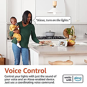 Echo Dot (5th Gen) | Glacier White with Amazon Basics Smart Color Bulb