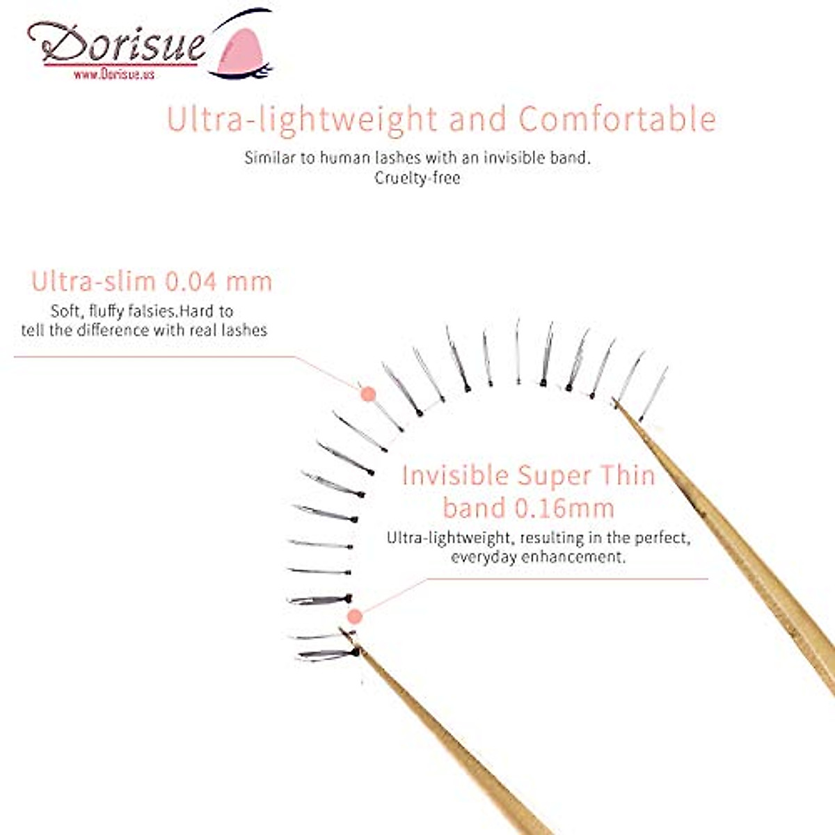 Dorisue Bottom lashes Lightweight Short Lower lashes 4 Pairs Lashes Pack Natural Looking wispy lashes