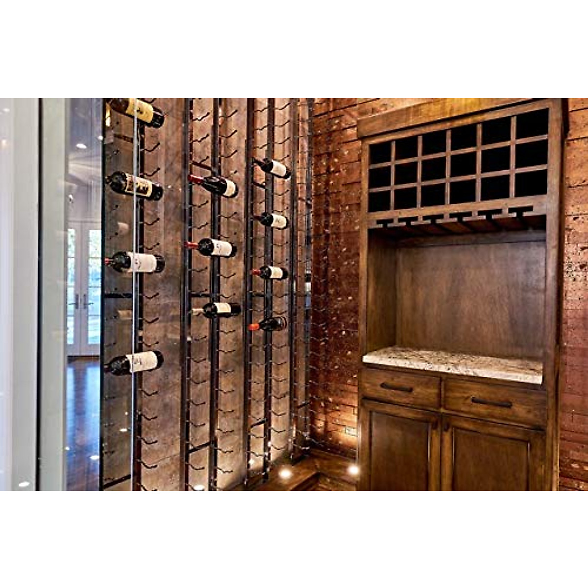 VintageView W Series Bottle Height Wall Mounted Metal Wine Rack (1 Bottle, Satin Black)