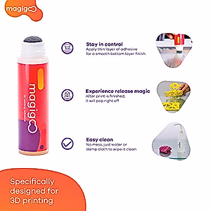 Magigoo MO2016 All-in-One 3D Printer Adhesive Glue, Reduces Warping for ABS, PLA, PETG, Hips and TPU Filament on Glass, PEI, Buildtak, Kapton 50ml, 1.69 fl. oz.