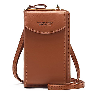 PAHVRION Small Crossbody Cell Phone Purse，Shoulder Bag with Strap for Women Cell Phone Purse Wallet with Credit Card Slots，Blue