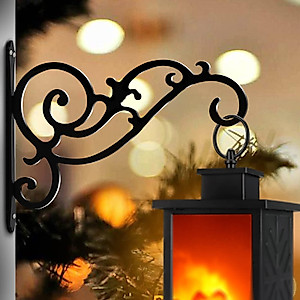 GSY 2 Pcs Hanging Plant Bracket 12-Inch,Wall Hook Hanging Plant Brackets,Black Iron Plants Indoor/Outdoor Planter Hangers Hooks,for Hanging Lanterns,Bird Feeders,Wind Chimes,Planters