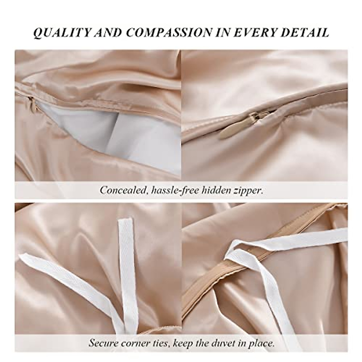 PROMEED Oeko Certified 22 Momme Silk Crib Duvet Cover for Toddler Bed, 100% Grade 6A Natural Silk Baby Crib Bedding for Kids Neutral, Hidden Zipper (Champagne, Crib)