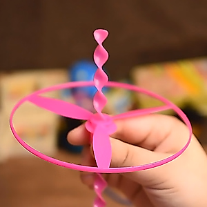 POPLAY 40 Sets Outdoor Toys Flying Discs, Twist Disc Flyer Saucers with Launchers for Party Favors and Prizes