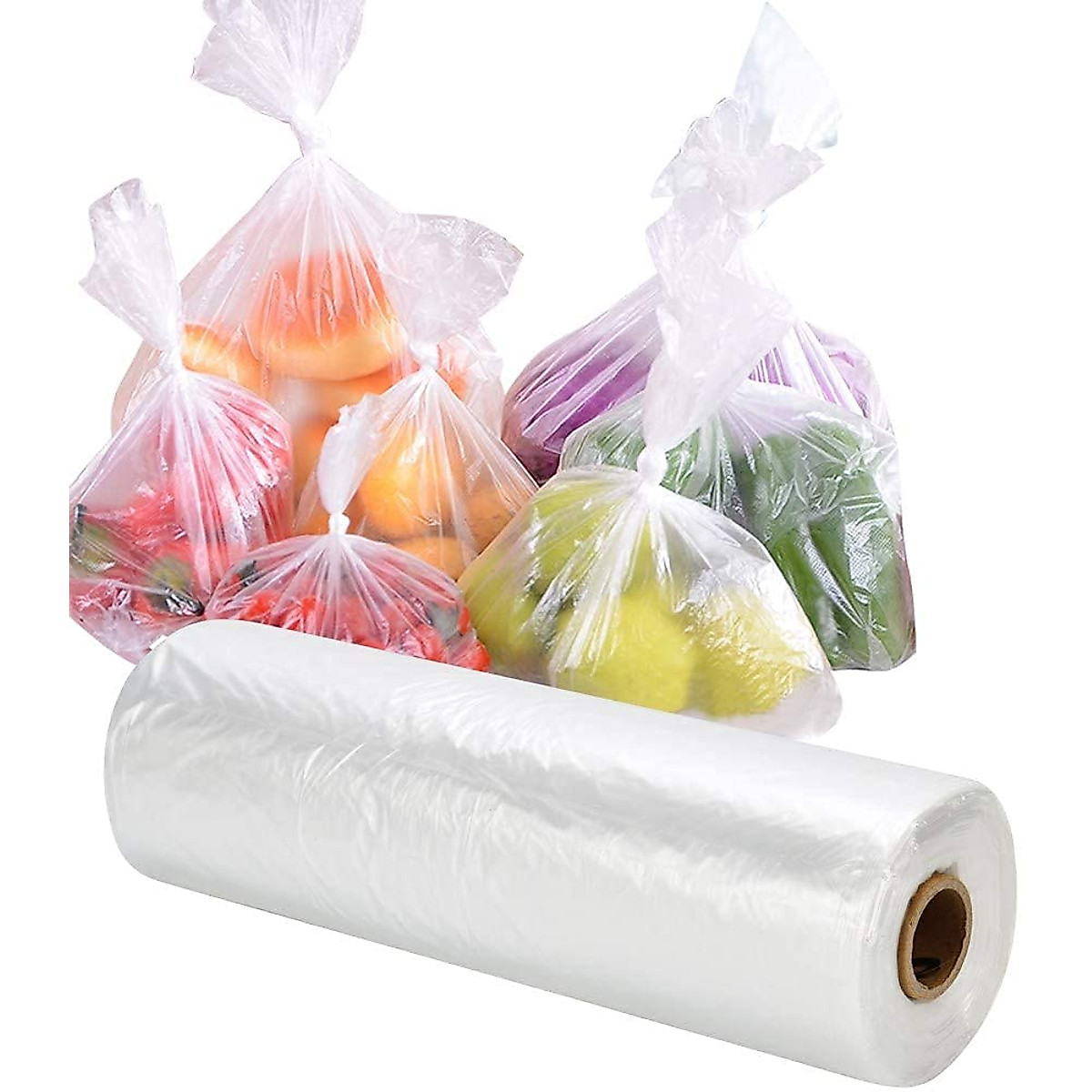 RyhamPaper 12" x 20" Food Storage Bags Plastic Produce Bag, Grocery Clear Bag for Fruits, Vegetable, Bread, Plastic Bags, Food Storage Clear Bags, 350 Bags (1 Roll)