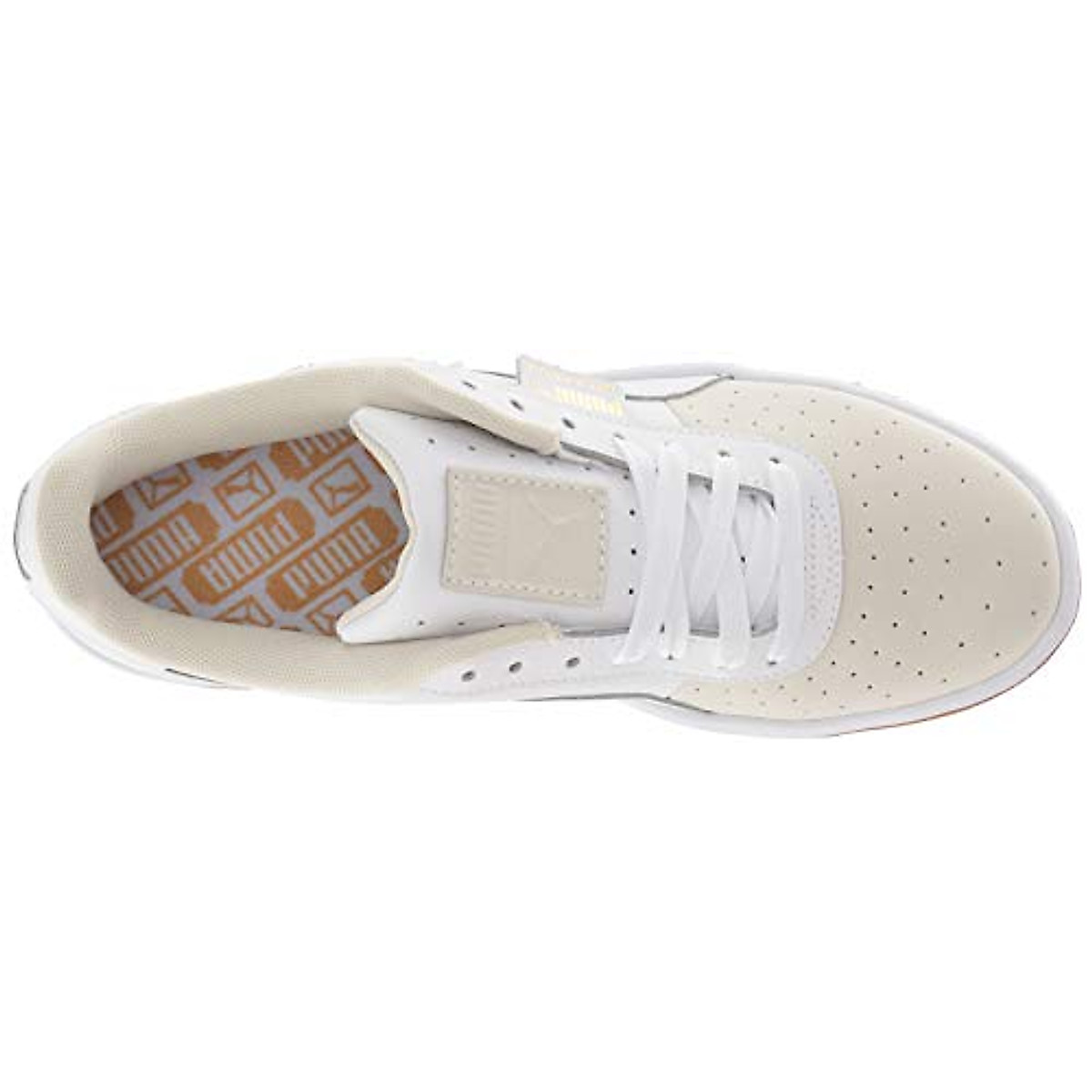 PUMA Women's CALI EXOTIC Sneaker, Whisper White-Puma White-Puma Team Gold, 7