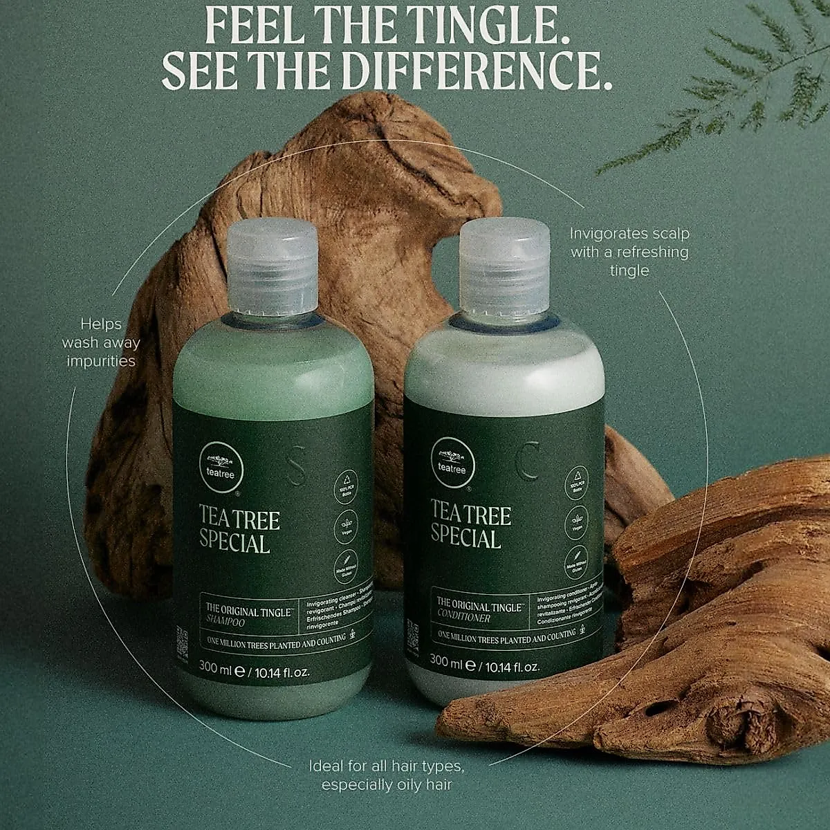 Tea Tree Special Shampoo Deep Cleans, Refreshes Scalp and Tea Tree Special Conditioner, Detangles, Smooths + Softens, For All Hair Types, 10.14 fl oz, Set
