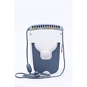 O2COOL Deluxe Necklace Fan | Battery Powered, Hands-Free Personal Cooling Fan w/Adjustable Lanyard, Table Top Stand + Wearable Clip (Grey (2 Pack))