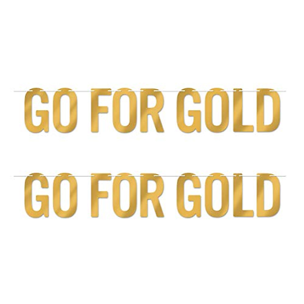 Beistle Gold Foil Go Streamers 2 Piece, 7" x 5'