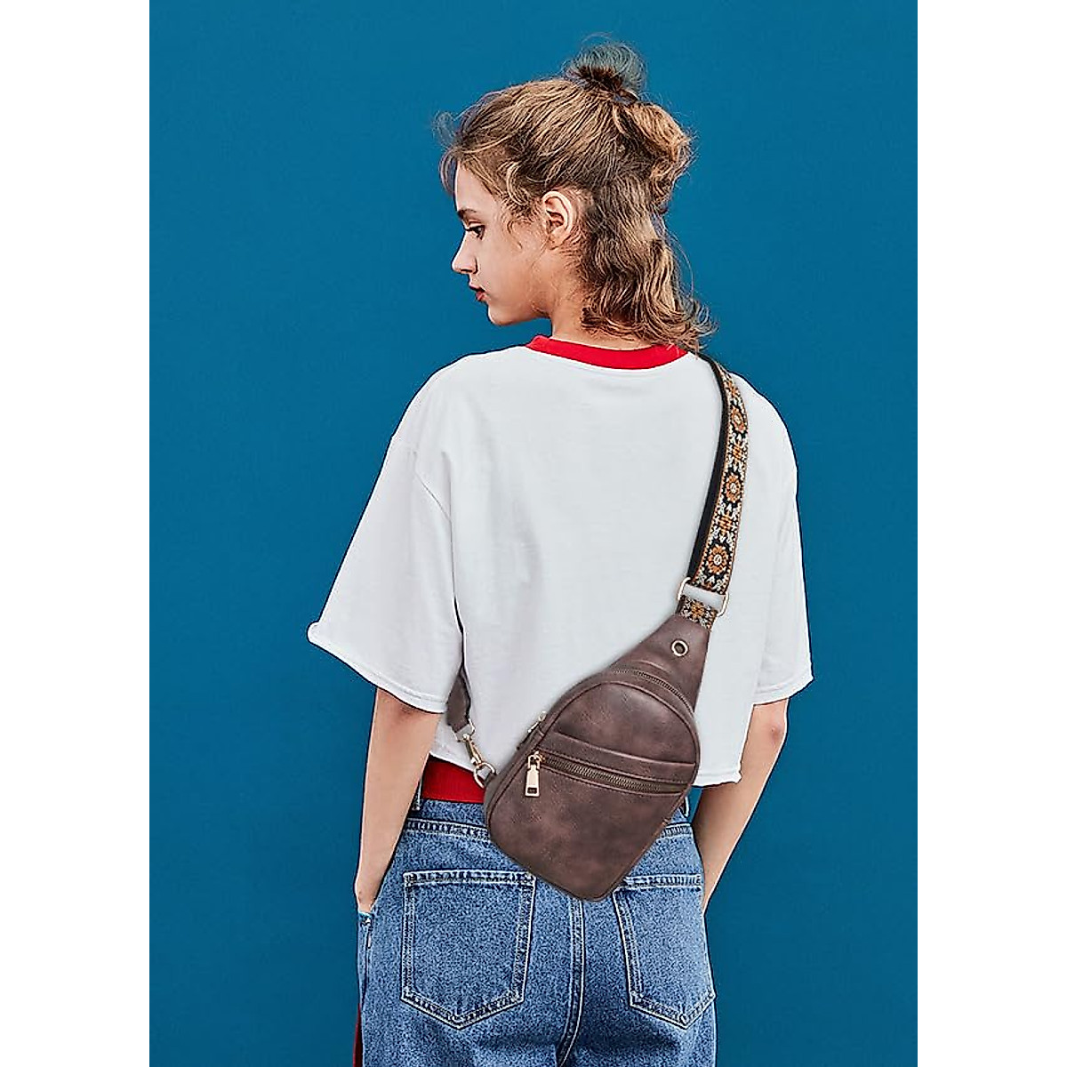 Telena Sling Bag for Women Crossbody Fanny Packs for Women Fashion Waist Bag with Adjustable Strap