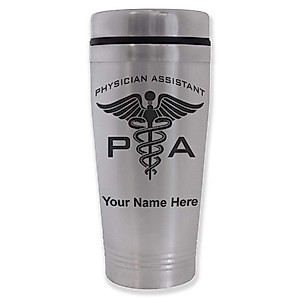 LaserGram 16oz Commuter Mug, PA Physician Assistant, Personalized Engraving Included