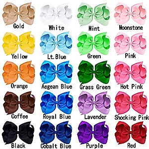 Oaoleer 40Pcs 4.5" Hair Bows Clips Grosgrain Ribbon Bows Hair Alligator Clips Hair Barrettes Hair Accessories for Baby Girls Infants Toddlers Kids Teens Children (4.5 Inch, 20 Colors in Pairs)
