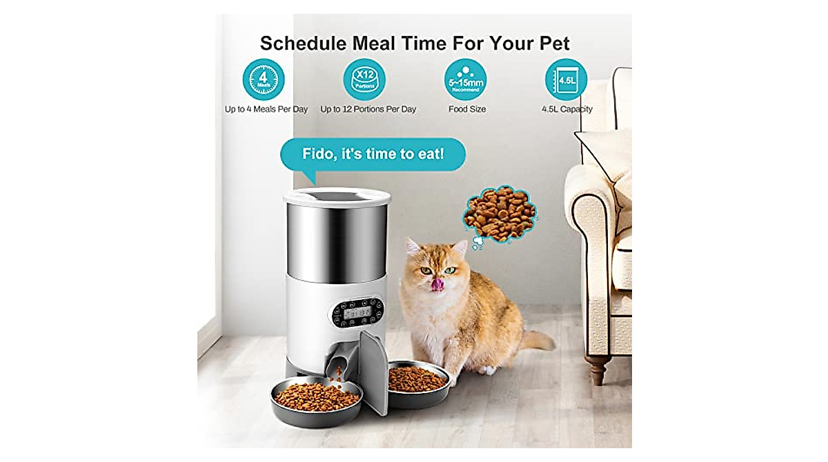 NautyPaws Dual Cat Feeder: Timed Feeding & Meal Call