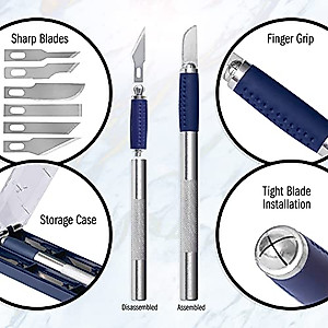 WA Portman Craft Knife Set & Craft Cutting Mat - 9x12 inch 2-sided Self-Healing Craft Cutting Board & 7pc Hobby Knife Set with 10 Extra Blades - Precision Knife with Blades & Hobby Cutting Mat Set