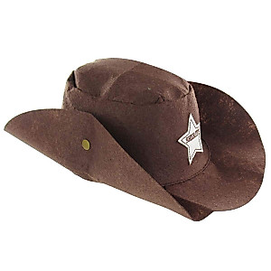 A&J DESIGN Halloween Baby Boys' Western Cowboy Romper Sets With Scarf And Hat (12-18 Months, Brown)