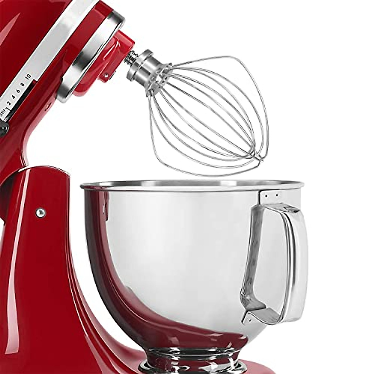 K45WW Dishwasher Safe Wire Whip Attachment 6 Wire Whisk Upgrade Real Stainless Steel Fits KitchenAid Tilt-Head Stand Mixer for Egg Heavy Cream Beater, Cakes Mayonnaise