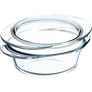 Simax Casserole Dish For Oven: Mini Glass Baking Dish With Lid – Small, Personal Sized Round Bakeware and Cookware Great for Storage – Microwave, Oven, And Dishwasher Safe Borosilicate Glass Dish –