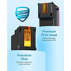 61XL Ink for HP 61 Ink Cartridge Combo Pack Replacement for HP Envy 4500 5530 Deskjet 1000 1010 1510 2540 3050 OfficeJet 2620 4630 Series Printer(1 Black,1 Tri-Color, 2 Pack)