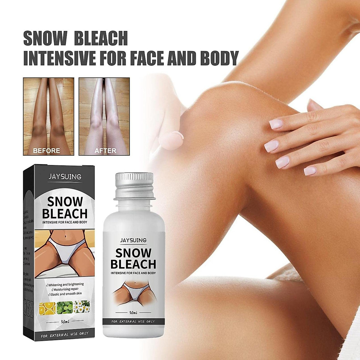APEXFWDT Snow Bleach Cream for Private Part Underarm Whitening, Dark Spot Corrector Cream, Face and Body Skin Lightening Bleaching Cream for Intimate Areas Brightening (1PCS) ,1 Fl Oz (Pack of 1) ,1