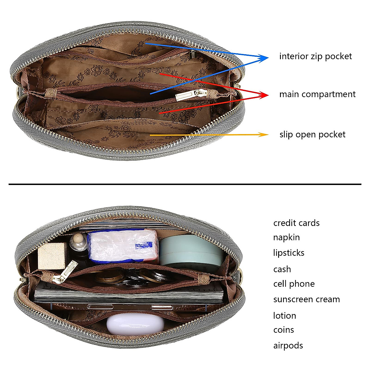 YALUXE Womens Wristlet Genuine Leather Quilted Zipper Large Clutch Wallet