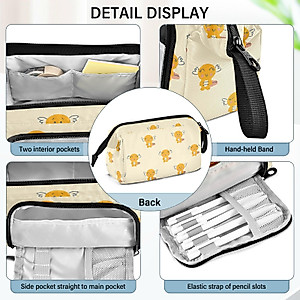 IHCVHQX Cute Yellow Axolotls Pencil Case Large Capacity Pencil Pouch Pen Bag Office Stationery Organizer Pencil Bag for Teens Girls Boys Adults Student