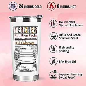 Teacher Gifts For Women - Teacher Appreciation Gifts From Students - Gifts for Teachers - Teacher Gifts For Birthday, Appreciation Week, Back To School - Teacher Valentine Gifts 20 Oz Teacher Tumbler