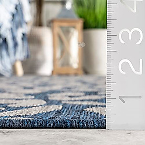 nuLOOM Terenia Leopard Indoor/Outdoor Area Rug, 8' x 10', Blue