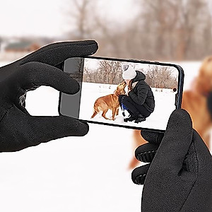 FEWTUR Winter Hiking Gloves for Men Women Cold Weather - Thermal Warm Gloves with Touchscreen Finger for Running Biking