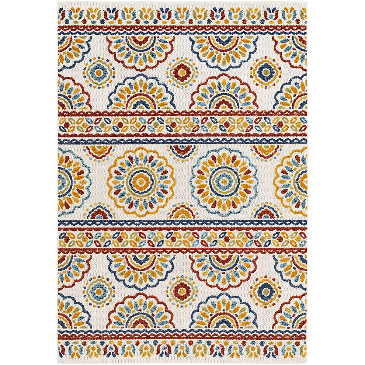 Livabliss Magnhild Bohemian Outdoor Area Rug,2' x 3', Orange