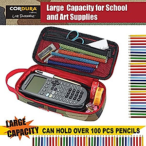 Rough Enough Large Pencil Case for Boys Kids School Pencil Pouch bag for Adults in Camo Cordura Storage Stationary Art Supply
