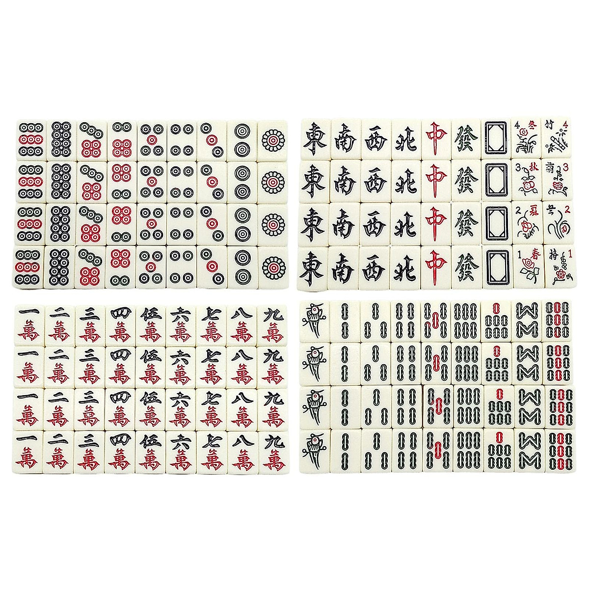 Bavokon Professional Chinese Mahjong Set,Mah Jong Set with Portable Long Mahjong Box,144 Numbered Melamine Large Size Tile with Carrying Travel Case,Complete Mahjong Game Set for Home Entertainment