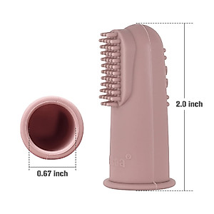 haakaa Silicone Baby Finger Toothbrush, Oral Care for Infants&Babies&Toddlers&Kids, Soft Food Grade Silicone, 0 Months+, 2 Pack, Blush