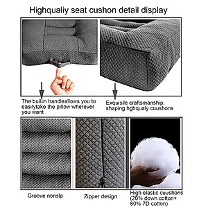 Car Booster Seat Cushion, Heightening Height Boost Mat, Breathable Mesh Portable Car Seat Pad Angle Lift Seat Cushions for Car, Office,Home, Grey 15.7x15.7x4.7inch