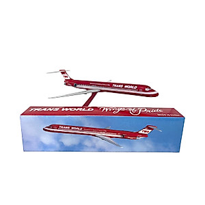 TWA Wings of Pride MD-80 Airplane Miniature Model Plastic Snap Fit 1:200 Part# AMD-08000H-005