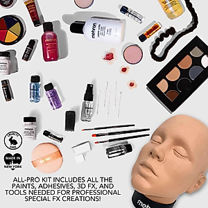 Mehron Makeup Special FX All-Pro Makeup Kit with Practice Head | Complete Professional Stage Kit Includes Practice Head | Special Effects for Theatre, Halloween, & Cosplay