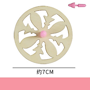 STOBOK Kids Gyroscope DIY Wooden Tops, 20pcs Unfinished Tops DIY Coloring Pattern Wooden Gyroscope Hollow Tops Handicrafts Toy Ready to Decorate Spinners, Wood Craft for Kids Unfinished Wood Gyro