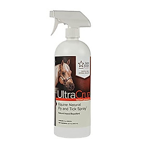 UltraCruz Equine Black Diamond Horse Shampoo, Conditioner and Fly & Tick Spray Bundle, 32 oz Each