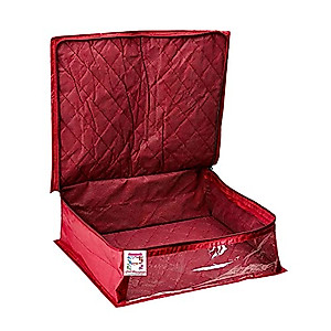 atorakushon Fabric Foldable Saree Covers Garments Clothes Storage Bag Wardrobe Organizers With Double Zip Lock For Lehenga Suit Dress Accessories 4 Pieces Maroon