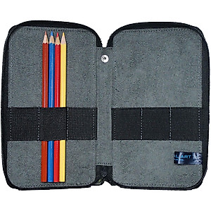 Speedball Art Products Canvas Storage Case for Pencils, Markers, Pens and Art Supplies, Holds Up to 24 Standard Pencils, Black