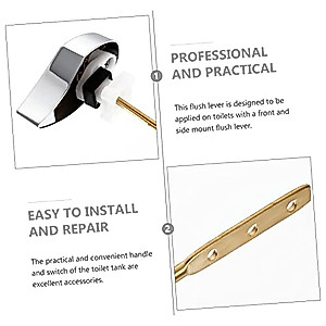 DOITOOL 2pcs Water Tank Wrench Toilet Tank Handle Toilet Handle Toilet Flush Lever Toilet Flush Levers Flush Levers Accessories Flush Lever Accessories Silver Switch Zinc Alloy Toilet