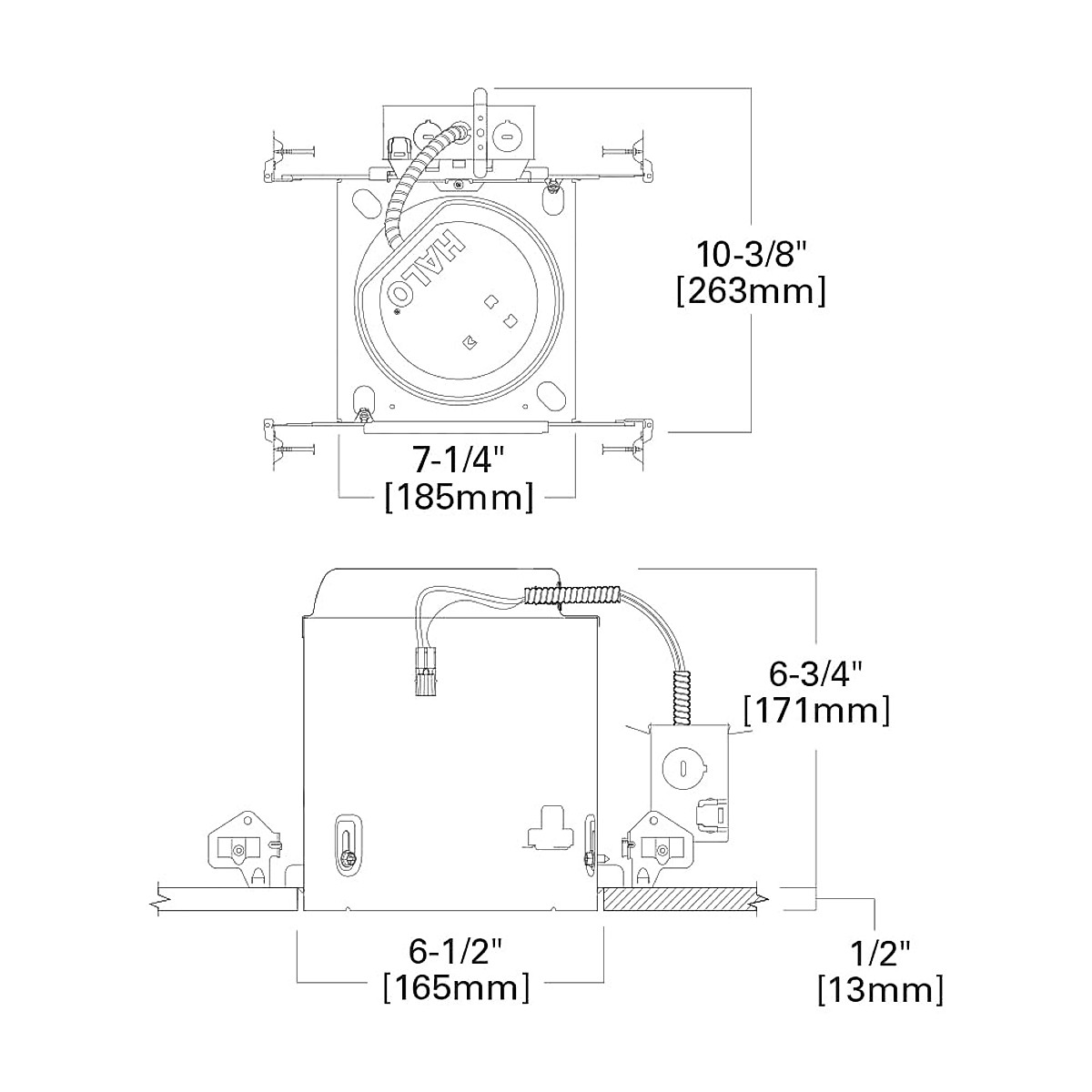 HALO LT 6 inch New Construction IC Housing and Dimmable White Integrated Ceiling Light Retrofit Kit (4-Pack) LED Recessed Trim