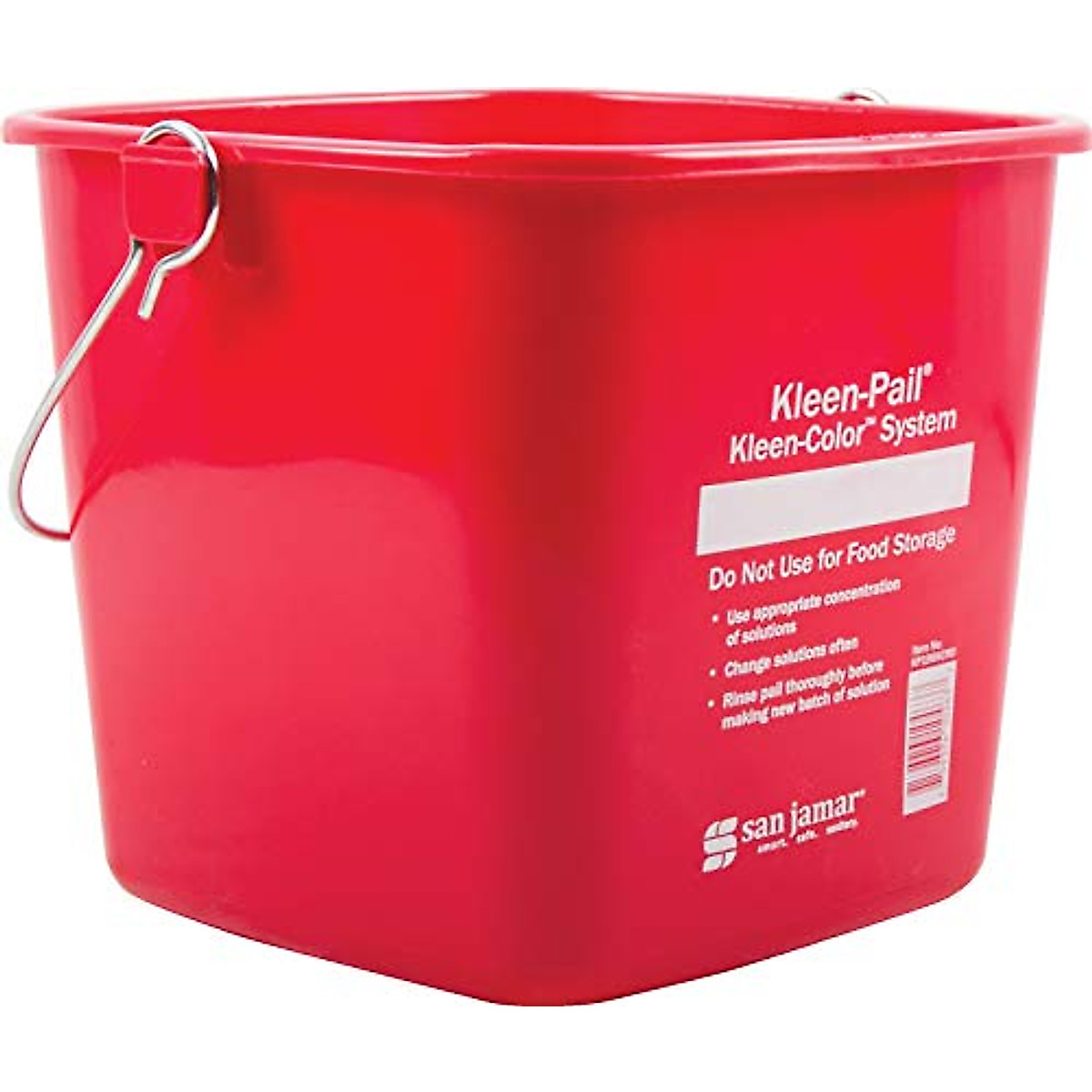 San Jamar KP196KCRD Kleen-Pail Commercial Cleaning Bucket, 6 Quart, Red