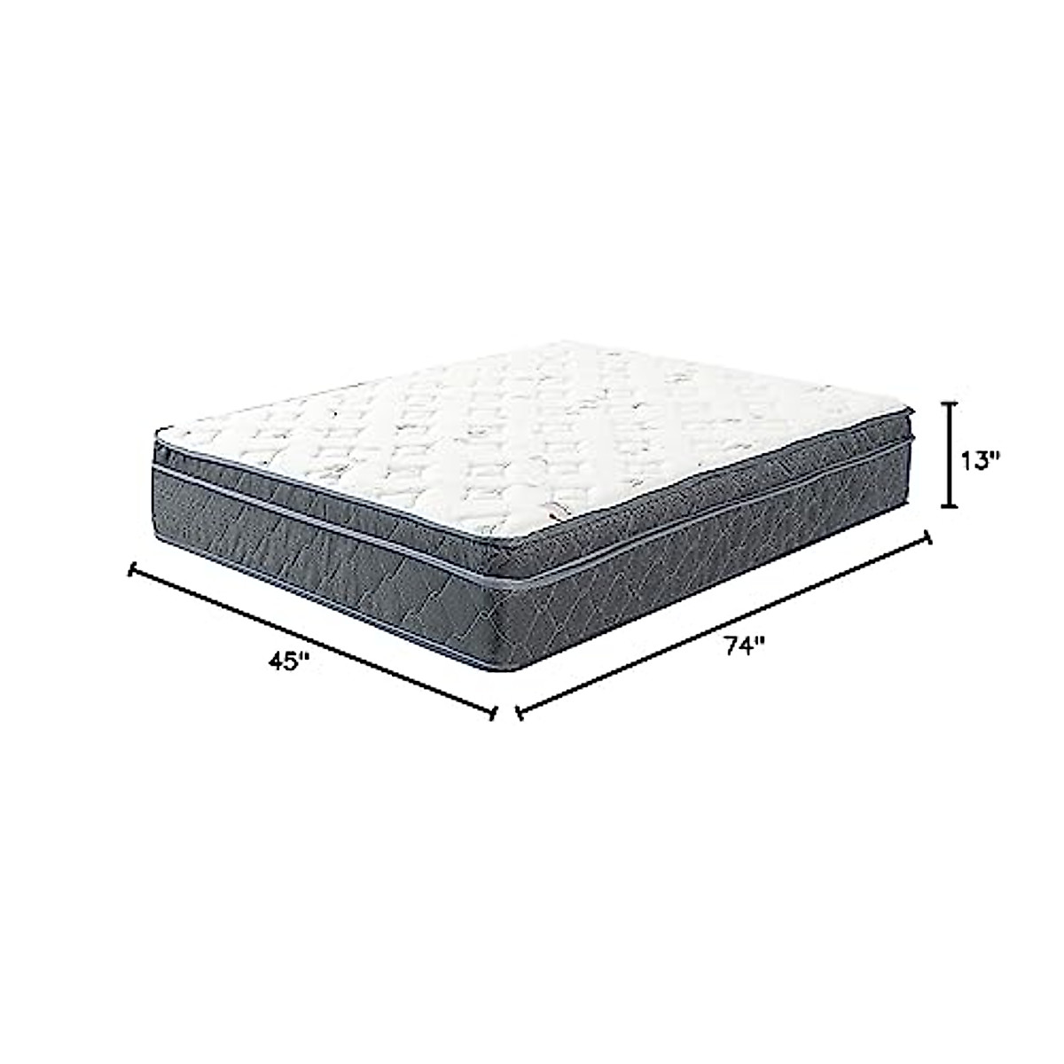 Mattress Comfort 13-Inch Extra Firm Foam Encased Eurotop Hybrid Mattress Full XL Black