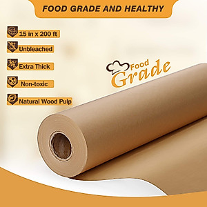 Unbleached Parchment Paper for Baking, 15 in x 200 ft, 250 Sq.Ft, Baking Paper, Non-Stick Parchment Paper Roll for Baking, Cooking, Grilling, Air Fryer and Steaming