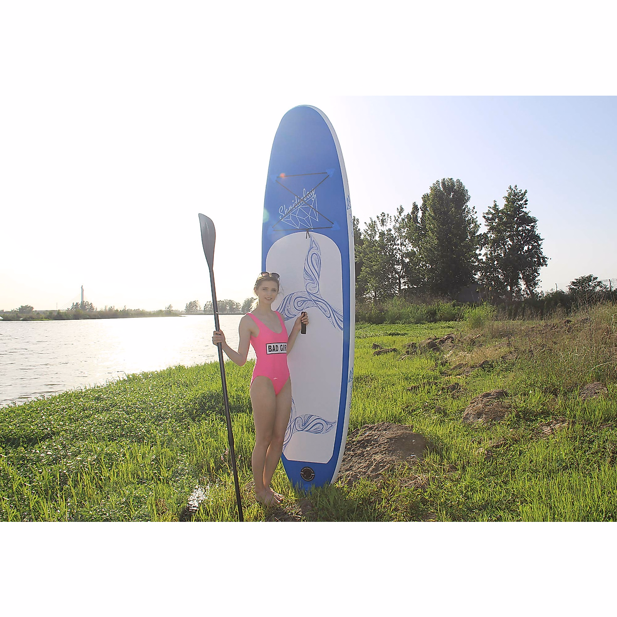 Inflatable Paddle Board,6 Inches Thick Paddle Boards for Adults, Stand Up Paddle Board with Surfboard Accessories for Surfers of All Skill Levels(Blue)