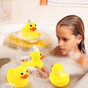 Deekin 40 Pcs 5 Inches Large Yellow Rubber Ducks Bulk Large Duck Bath Toy Squeak Rubber Duckie Bathtub Floating Bath Duck for Birthday Party Decoration Gift Swimming Pool