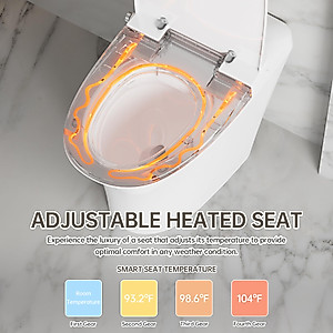 SUPERFLO Smart Toilet with Bidet Built in | One Piece Smart Toilet Bidet with Heated Seat & Night Light,Smart Toilets for Bathrooms(Warm Air Dryer, Auto Flush, Auto Open/Close Cover)