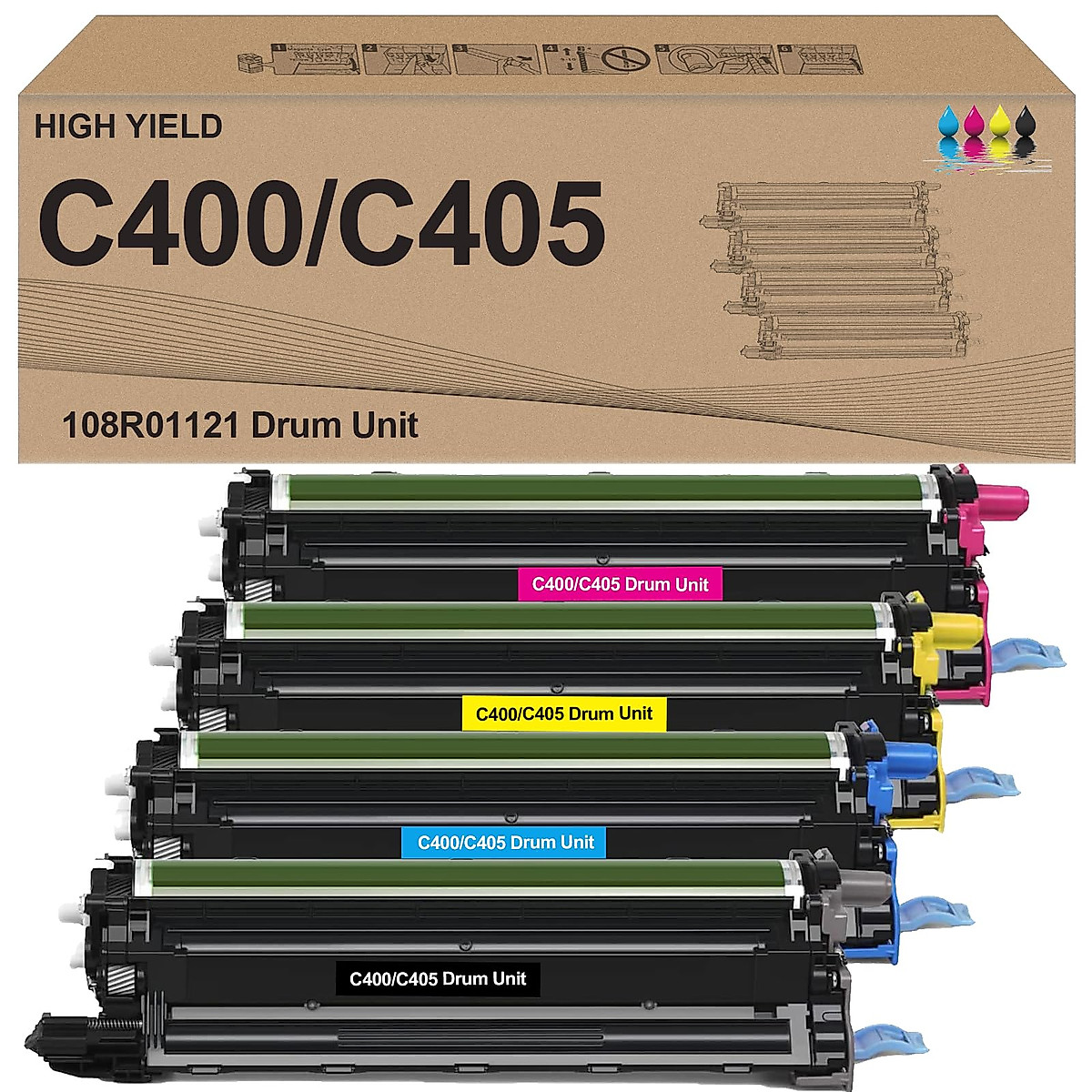 Versalink C400 C405 Drum Unit/Imaging Drum Replacement for Xerox 108R01121 Drum for Phaser 6600DN 6600N 6600 VersaLink C400DN C400N C405DN WorkCentre 6605DN 6605N 6655.( No toner cartridge )