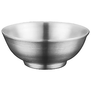 Kichvoe Korean Bowl Soup Bowls Ramen Noodle Bowls Stainless Steel Bowl Korean Bowls Double Walled Serving Bowl for Udon Pho Dessert Cereal Salad 15cm Metal Bowls