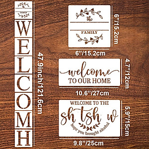Welcome Stencils for Painting on Wood Farmhouse Stencils for Painting Plastic Welcome Stencil Letter Word Painting Stencils for Wall Wood Porch Sign